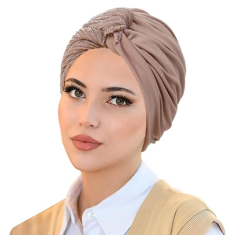 Topi Hijab Muslimah, Warna Pepejal, Balut Kepala, Turban India ...
