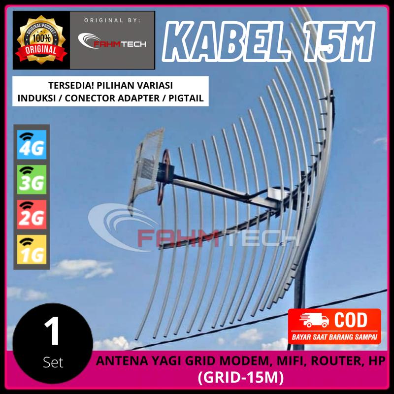 ANTENA YAGI GRID MODEM, MIFI, ROUTER, HP - FAHM TECH (GRID-15M) - Shop ...