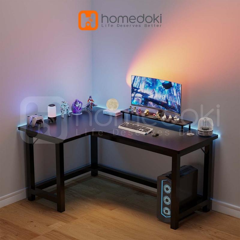 Homedoki Meja Gaming / L shaped Meja / Meja Komputer Serat Karbon ...