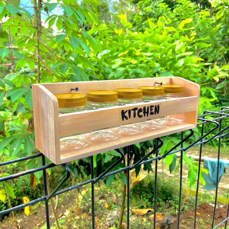 RAK BUMBU/ KOSMETIK ESTETIK KAYU MAHONI FREE STICKER - Shop | Tokopedia