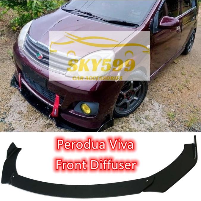 Perodua Viva Front Bumper Diffuser Lip Wrap Angle Splitters Black ...