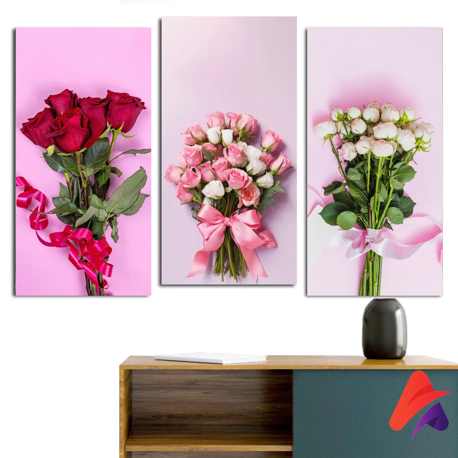 HIASAN DINDING KAMAR BUNGA MAWAR AESTHETIC (15X30) WALL DECOR PAJANGAN ...