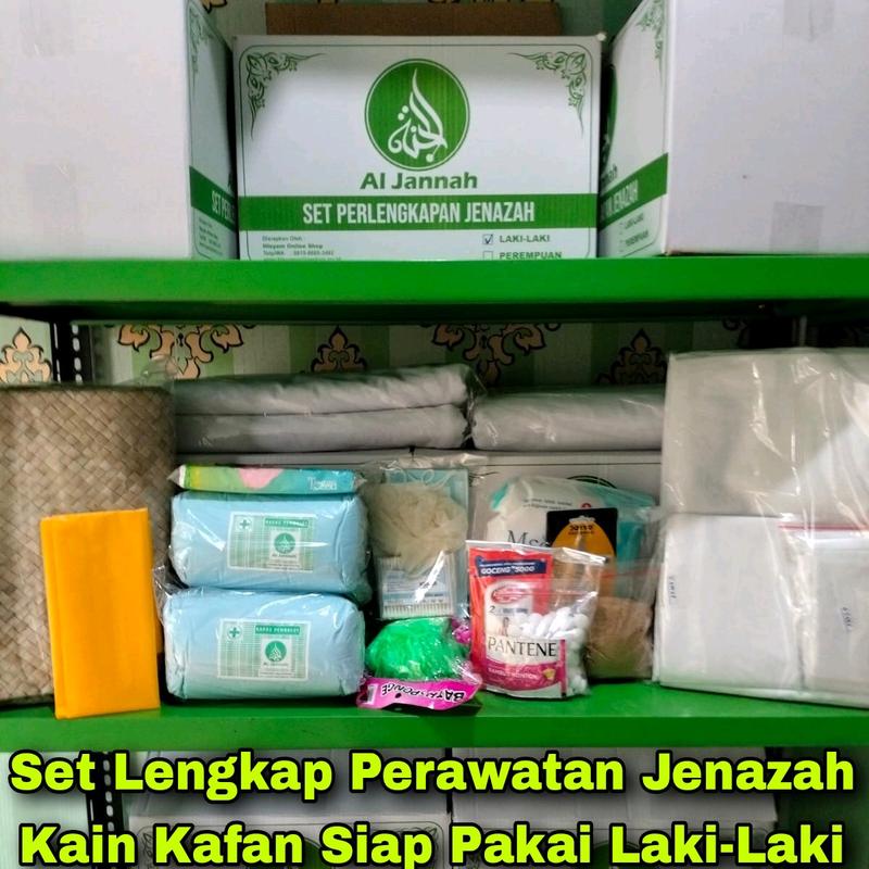 Set Lengkap Pengurusan Jenazah | Kain Kafan Siap Pakai |Laki-Laki ...