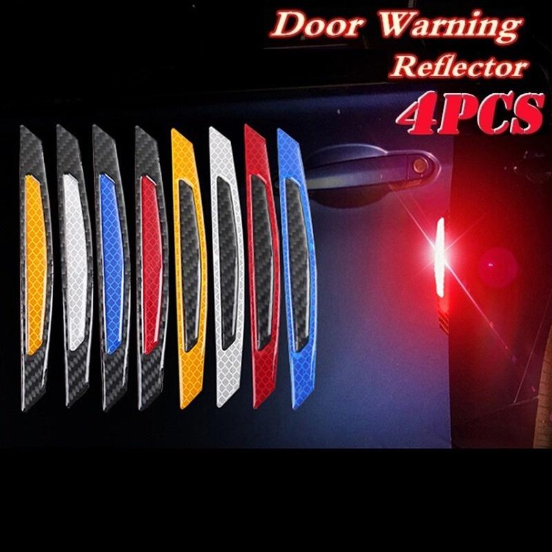 4Pcs Car Door Reflective Sticker Warning Tape Reflective Strips Safety ...