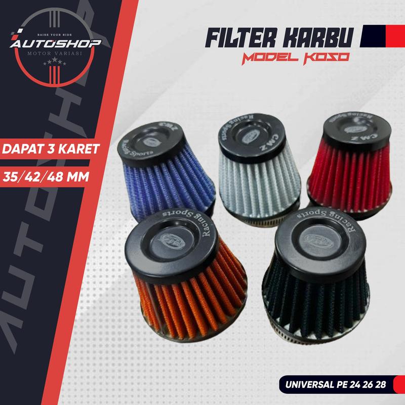 Filter Karbu RACING KOSO Universal PE 24 26 28 Air Filter Open - Shop ...