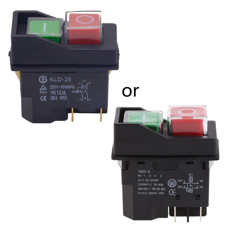 Suis elektromagnet 4-pin, butang tekan kalis air, magnet, keselamatan ...