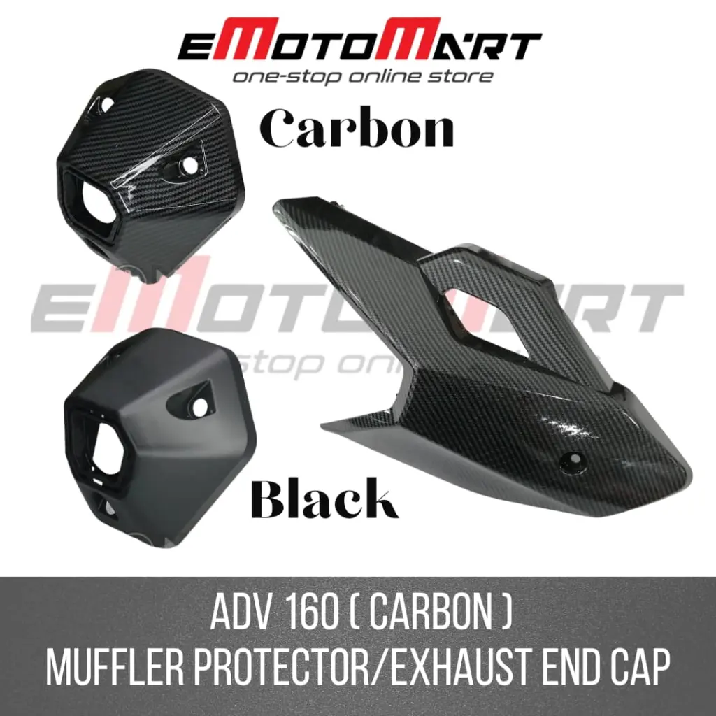 HONDA ADV-160 (CARBON / BLACK) EXHAUST END CAP/MUFFLER PROTECTOR/SET # ...