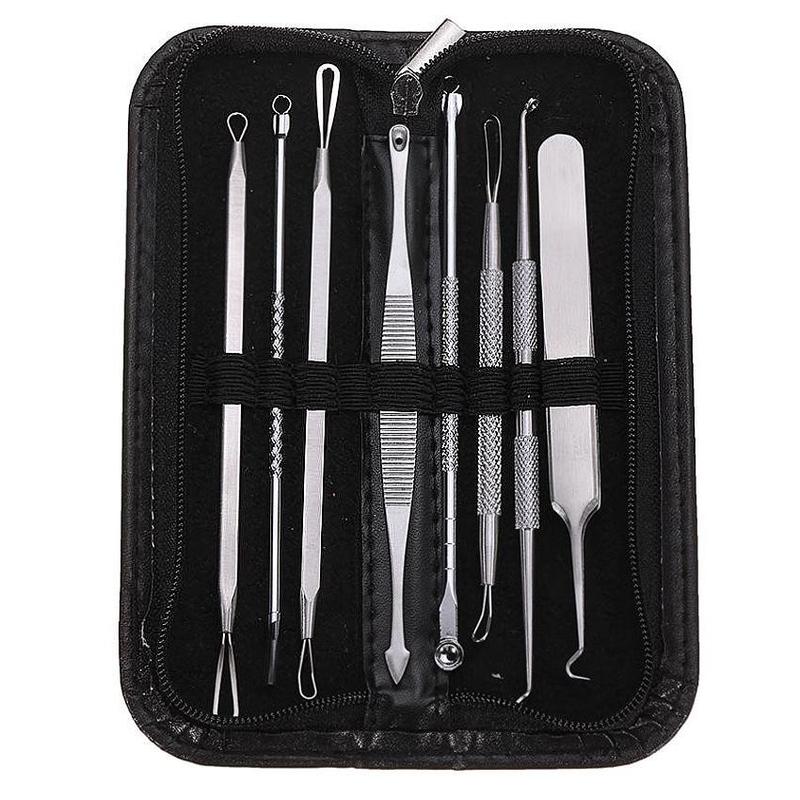 8pcs Stainless Steel Blackhead Remover Tool Set Professional Acne ...