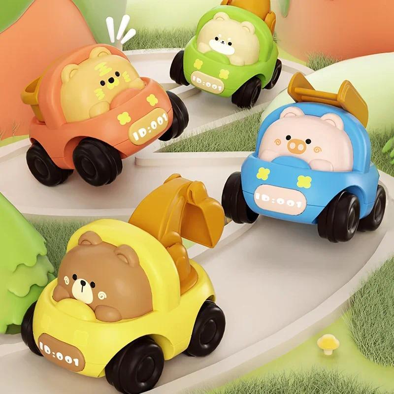 Children Mini Cartoon Engineering Car Toy Cute Animal Inerti - TikTok ...
