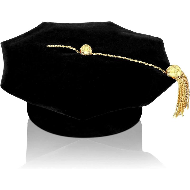 Doctoral Tam 2025 Graduation Cap Black Doctorate Hat with Bullion ...
