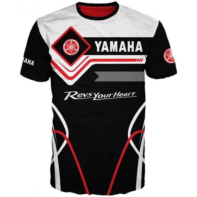 Baju-T Yamaha Racing, Baju-T Lelaki, Longgar, Baju Kasual, Fesyen ...