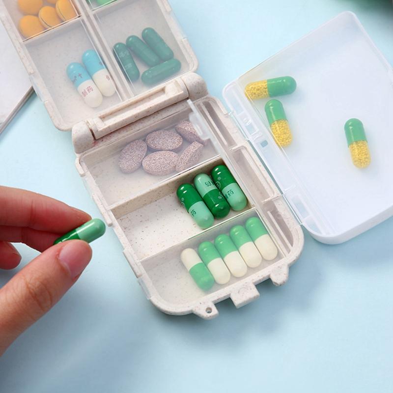 Portable storage box 8 compartments divided pill box pill separated ...