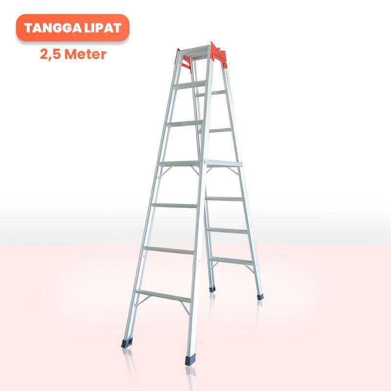 Tangga Lipat Aluminium Besar Multifungsi Tinggi 2,5 Meter Anti Karat ...