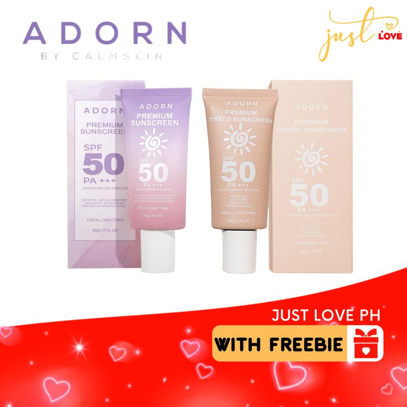 Adorn Premium Sunscreen SPF50 50ml / Adorn Tinted Sunscreen SPF50 ...