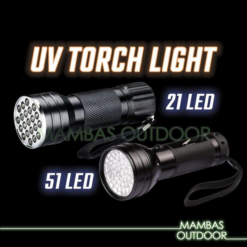 UV Torch Light 21/51 LED Ultraviolet Indoor Outdoor Lampu Suluh ...