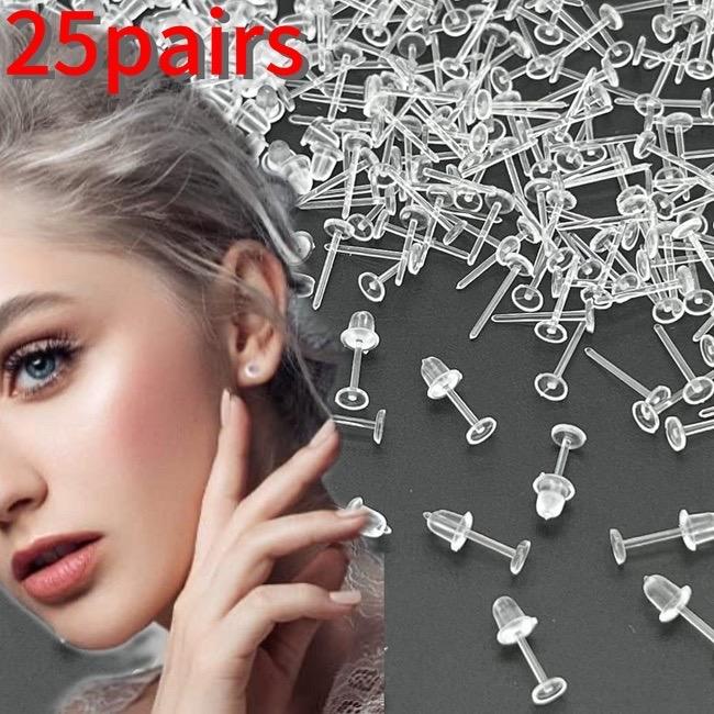 Silicone Rubbing Ear Retainer 25Pairs Anti Allergy Transparent - TikTok ...
