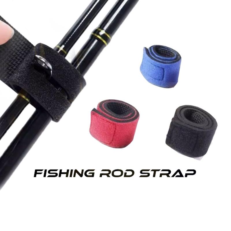 Outdoor Fishing Rod Holder Strap Belt Magic Tape 4pcs 22cm Fish ...