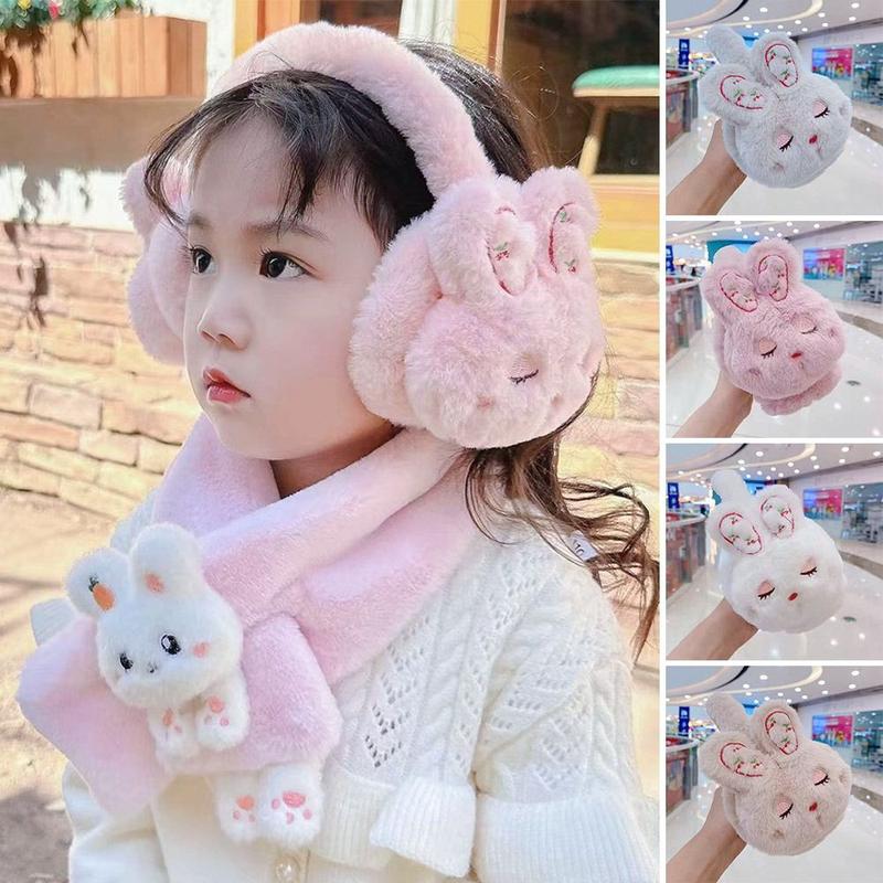 Winter Cute Cartoon Plush Earmuffs Fluffy Adjustable Earflap - TikTok ...