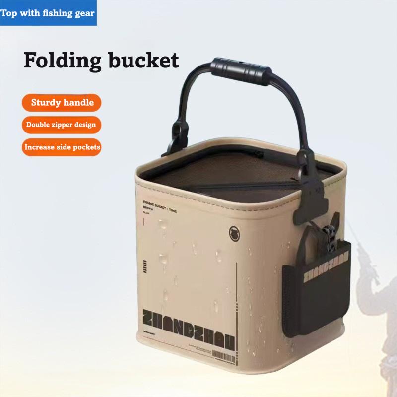 Outdoor Folding Water Bucket Fishing Water Bucket with Anti-Jump ...