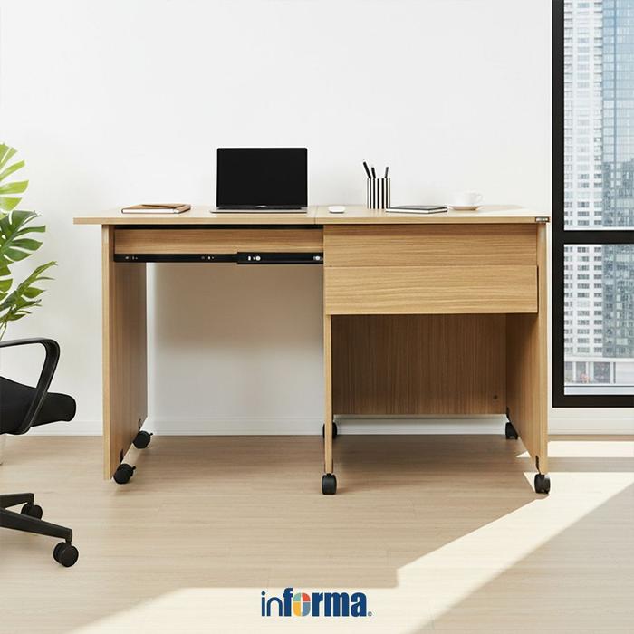 Promo Informa Lark Meja Kantor - Cokelat Oak Meja Kerja Office Desk ...