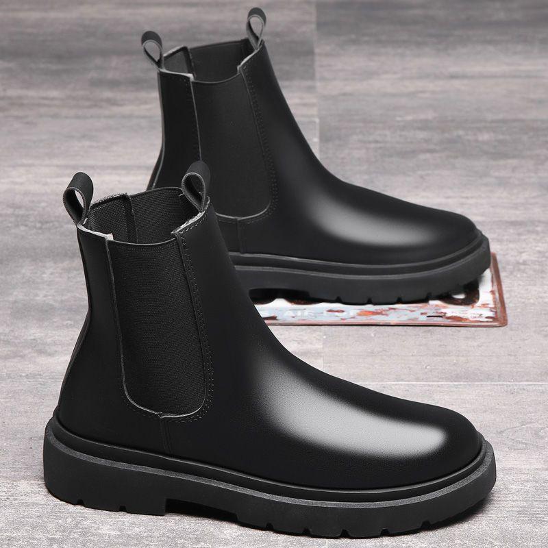 Chelsea Boots Men's High-Top Leather Shoes British Smoke Pip - TikTok ...