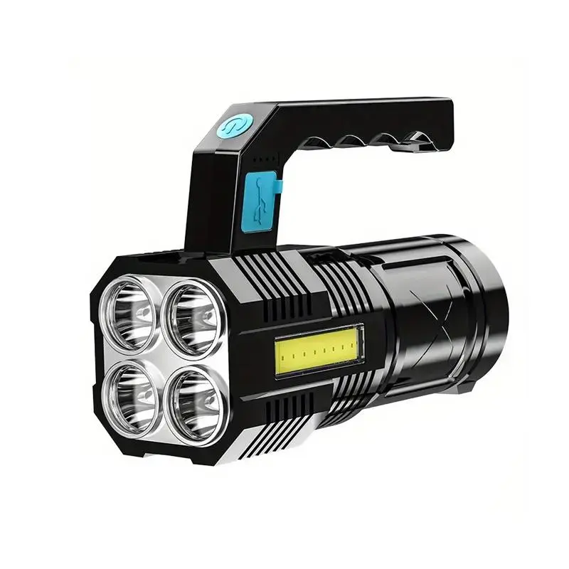 1 Piece 4 In 1 Portable Strong Torch With Handle, LED Flashlight Super ...