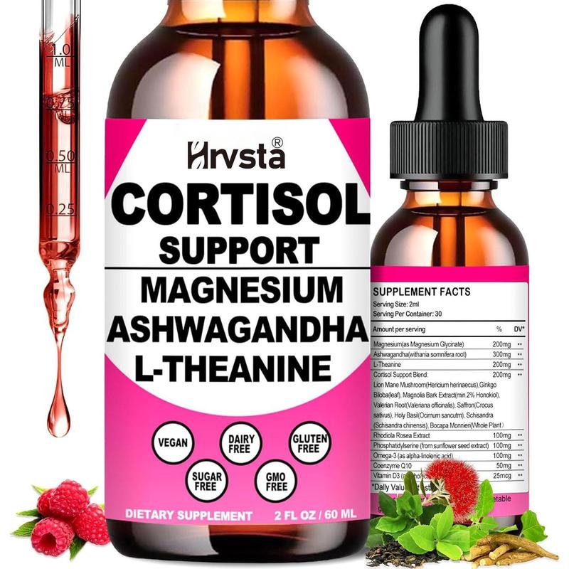 Hrvsta Cortisol Supplement Liquid Drops, 17-in-1 Cortisol Reducer ...
