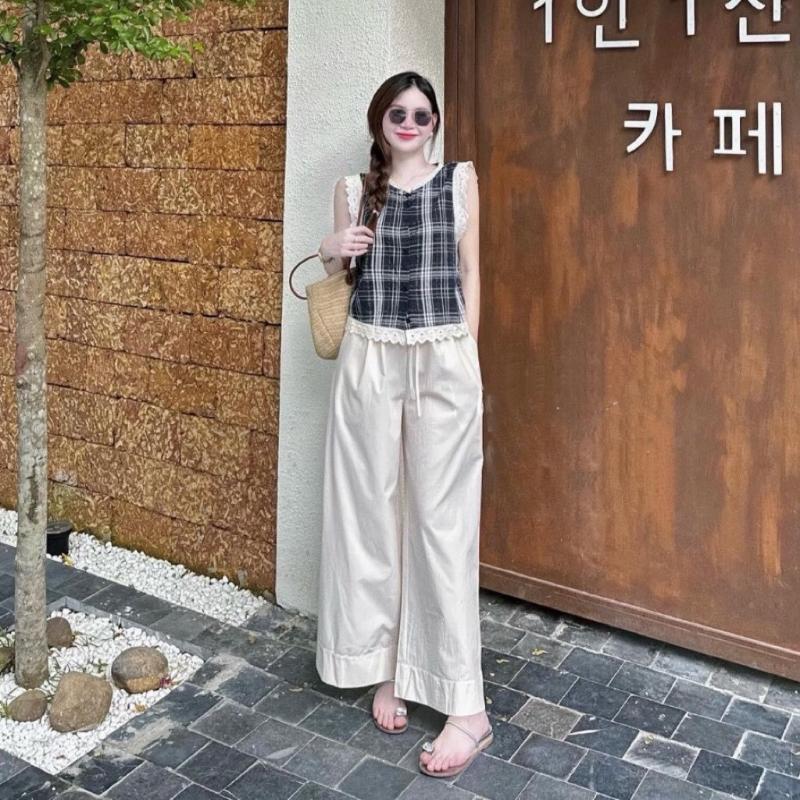 [Hàng 2 Lớp/3 Size]: Set Áo Kẻ Sát Nách Phối Ren 2 Lớp Cao Cấp - TikTok Shop Vietnam