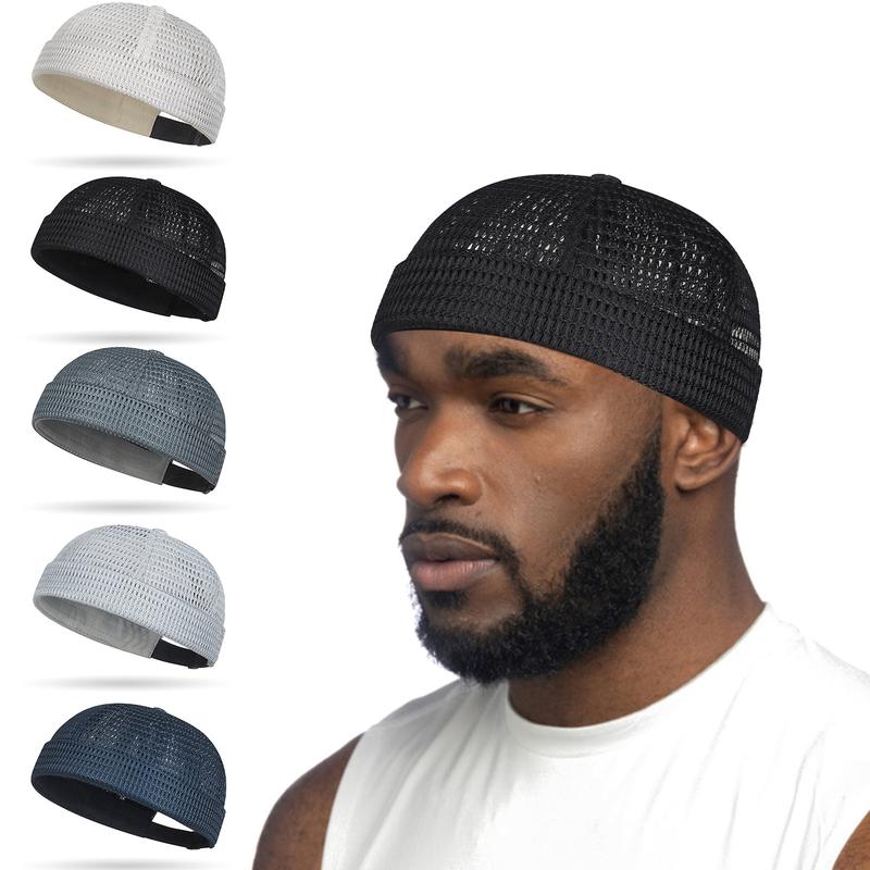 Adjustable Hip Hop Brimless Hat Breathable Mesh Landlord Hat - TikTok ...