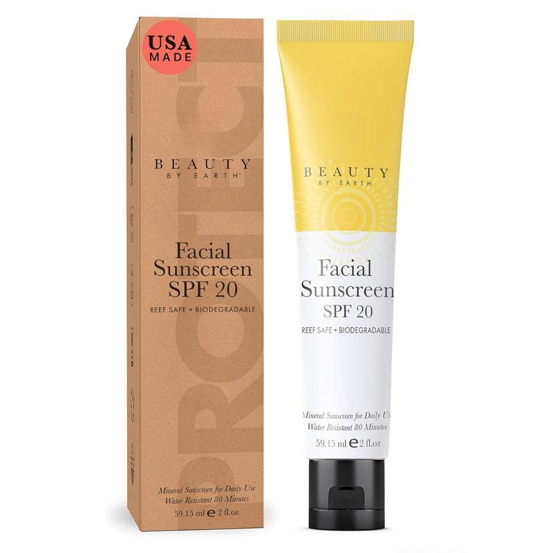 Face Sunscreen SPF 20 - USA Made Mineral Face Reef Friendly Sunscreen ...