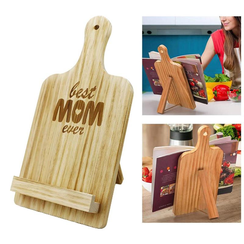 Folding Cookbook Stand Holder Cutting Board Design Gift for Mother ...