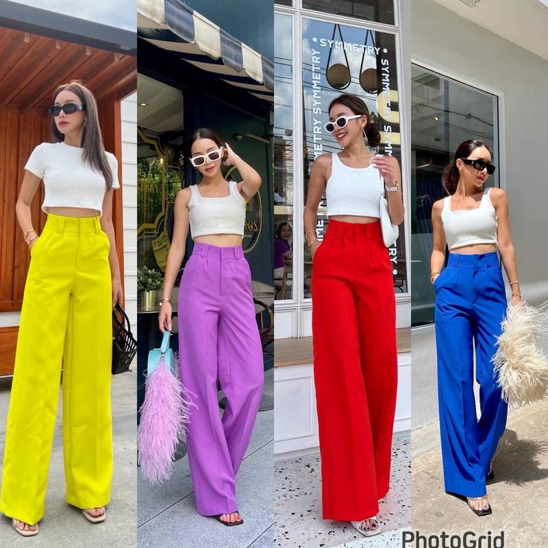 Promthong Wideleg Highwaisted Trouser, Plain Pattern, Elegan - TikTok ...