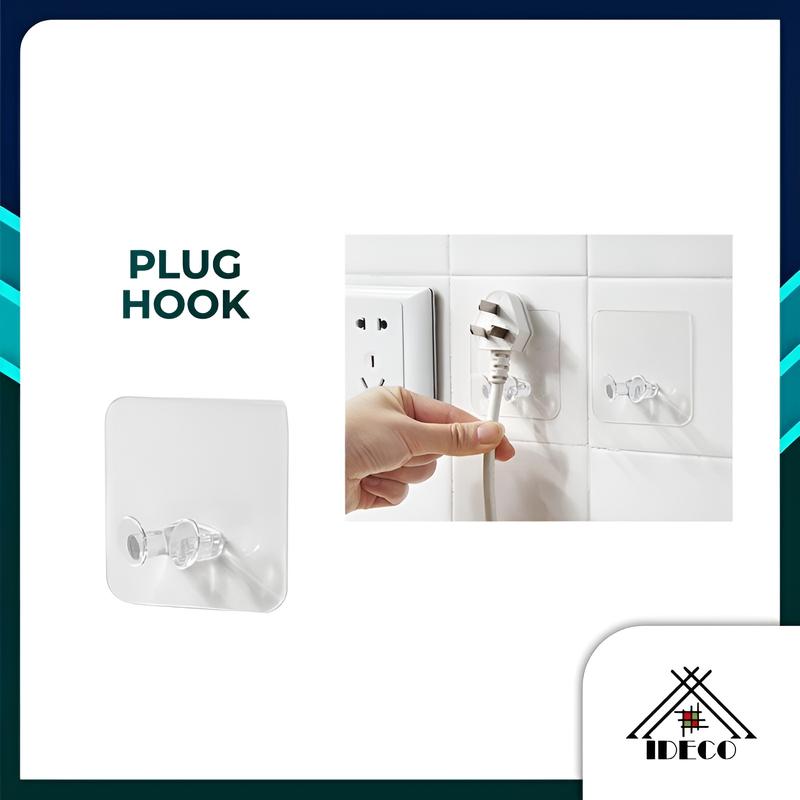 iDECO Transparent Plug Hook Wall Mount Bracket Kitchen Wall Strong ...