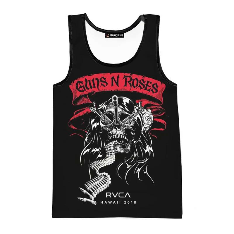 Baju Guns N' Roses, Band Rock, Fesyen Bercetak 3D, Baju Tanp - TikTok ...