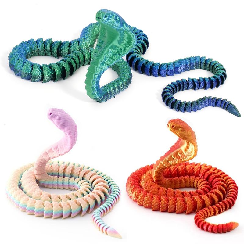 SH 3D Printed Snake Movable Joint Simulation Snake Figurine Creative ...