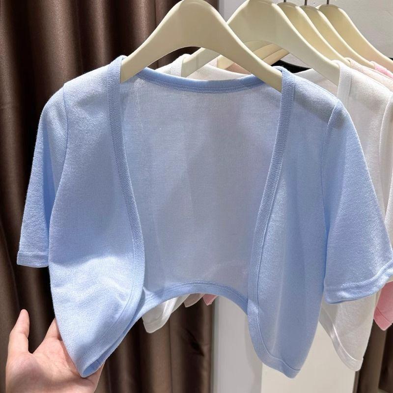Tencel Short-Sleeved Cardigan for Women Thin Cape Sling Dres - TikTok ...