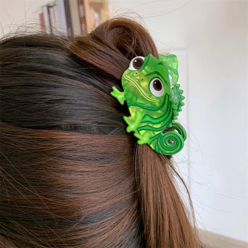 1pc Cute Cartoon Lizard Acrylic Hair Claw - Casual Style Non-Slip Hair ...