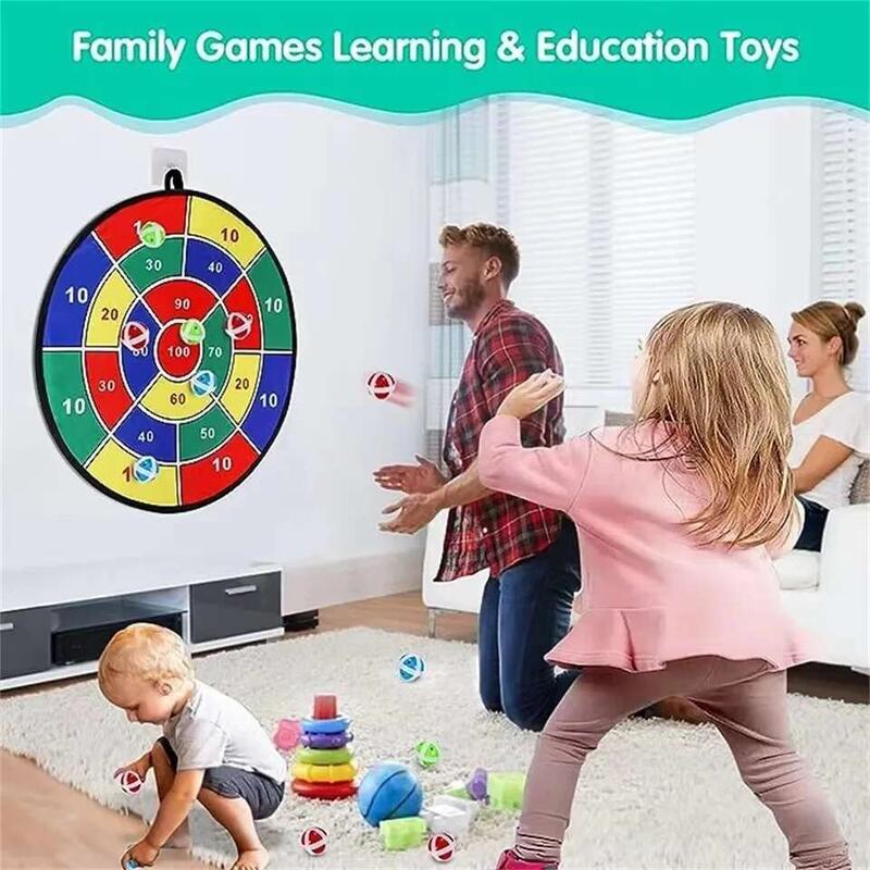 Children with sticky ball 74CM large dart board Family interactive game ...