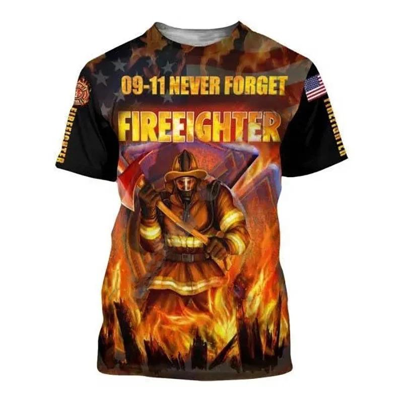 Proud Firefighter Fire Rescue T Shirt Men Tops Cosplay Fireman - TikTok ...