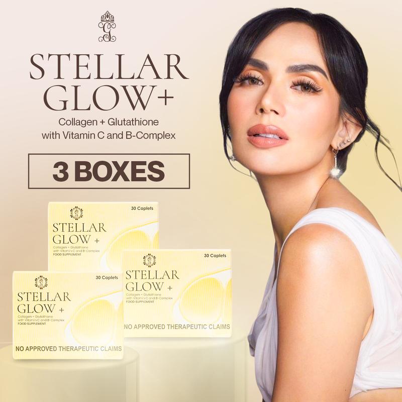 3 Boxes: Stellar Glow+ Glutathione Collagen Brightening Caplets ...