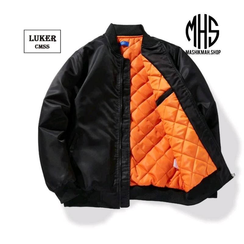 Jaket Bomber Polos Pria Waterproof anti Air Jaket bomber tebal - Shop ...
