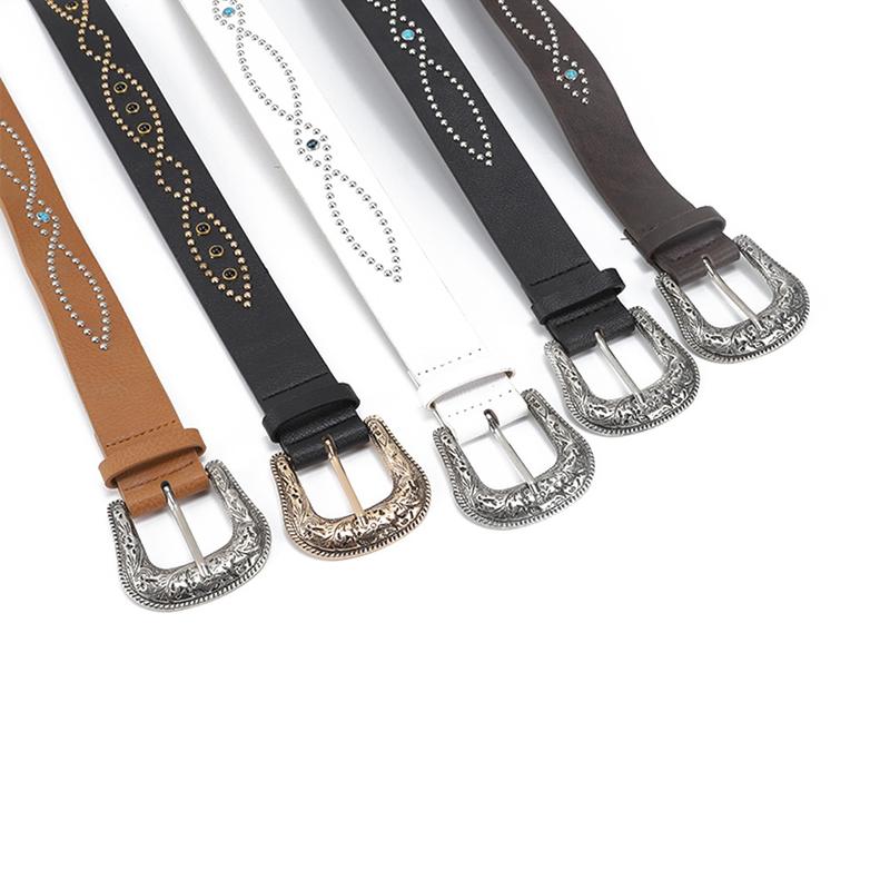 Trendy Retro Inlaid Gem Belt Female Punk Style Personalized Y2g Girl ...