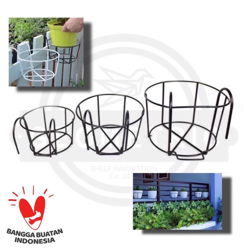 RAK POT BUNGA BALKON / PAGAR / VERTIKAL GARDEN Besi - Shop | Tokopedia