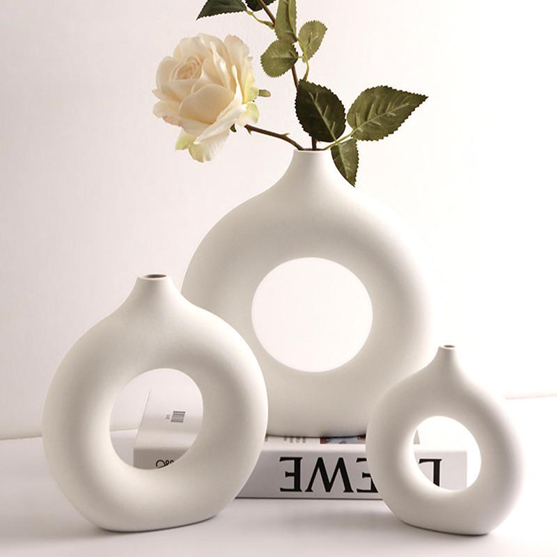 Nordic Imitation Plastic Vase Creative Circle Flower Vases Hydroponic ...