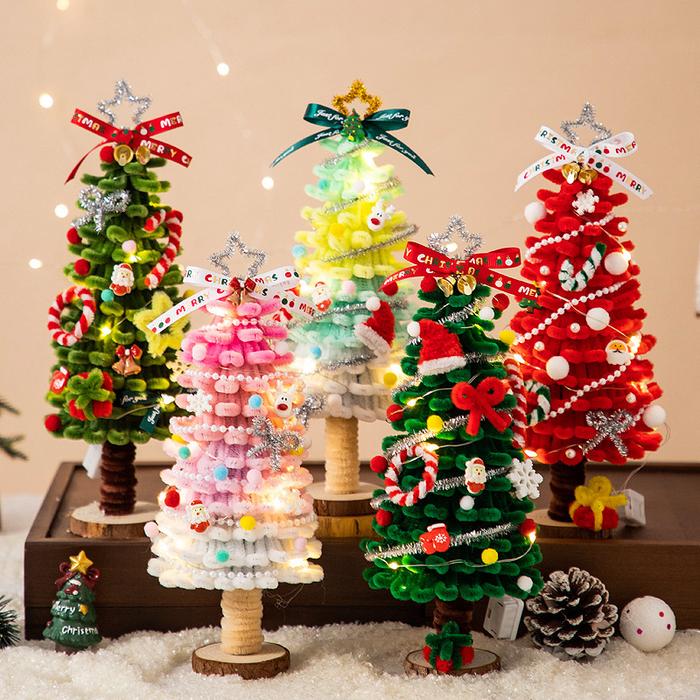 Promo Christmas Tree DIY Pohon Natal LED Hijau dengan Lampu dan Hiasan ...