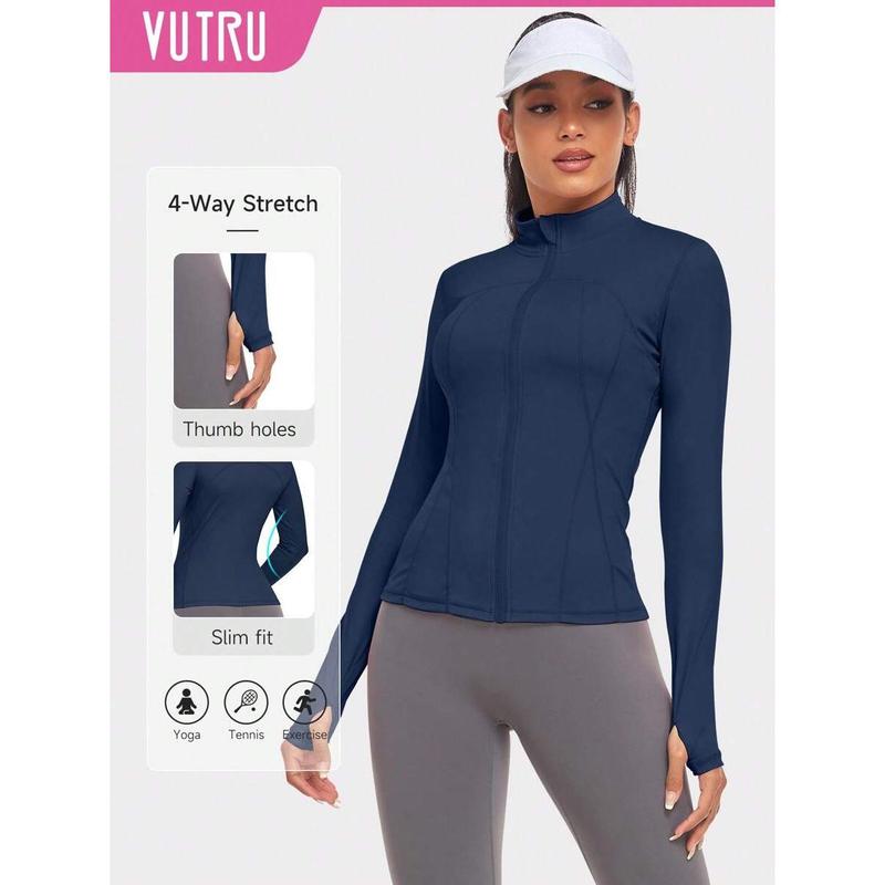 VUTRU 1pc Women Sporty Jacket With Thumb Hole, Slim Fit For Running ...