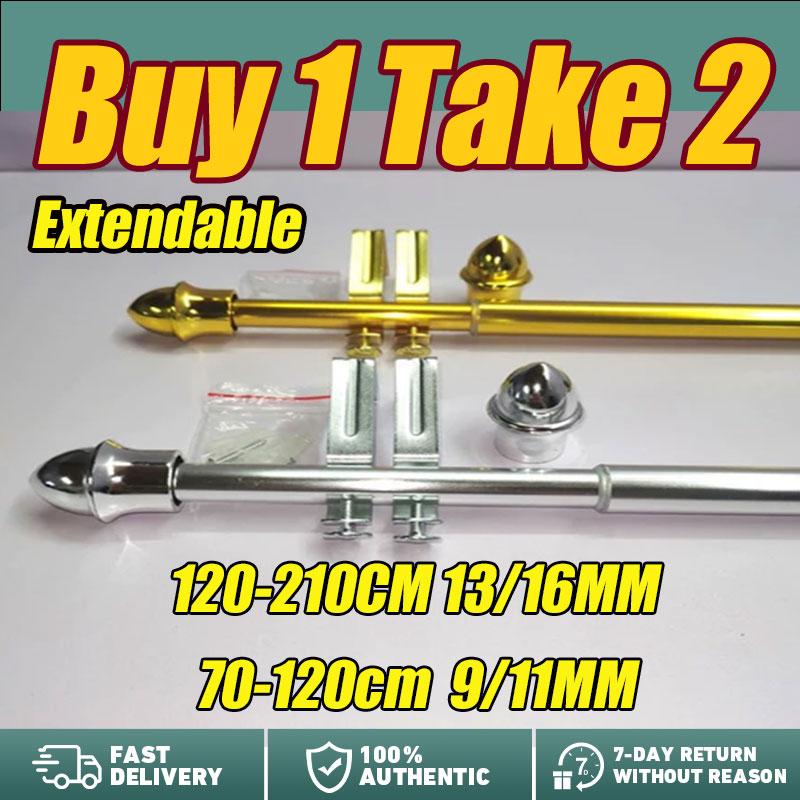 HC 【Buy 1 Take 2】Curtain Rod with Bracket Set Big Sales Curtain ...
