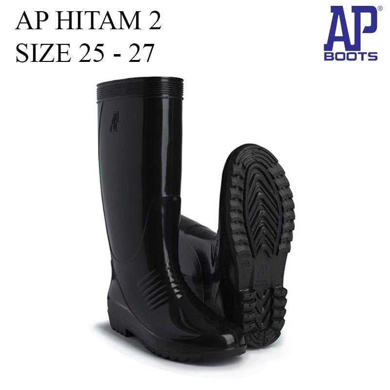 AP Boots Sepatu Boot Hitam Panjang Ap 2 Black Tinggi Bahan Karet - Shop ...