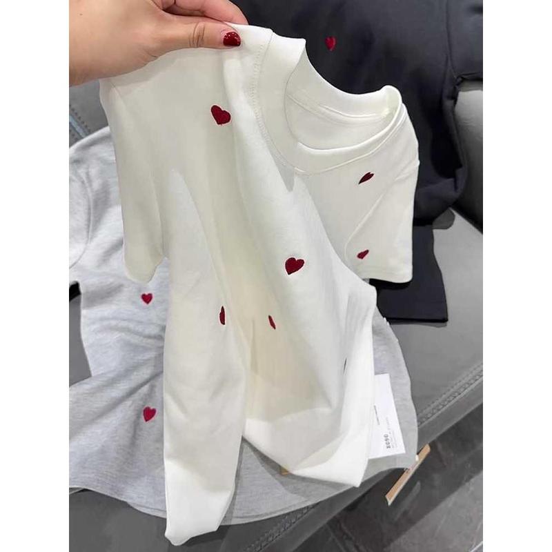 [4011 Favorites] Pure Cotton Plus Size European Style Heart Print ...