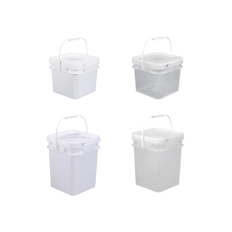 Square Bucket Paint Bucket Heavy Duty with Handle Food Storage - TikTok ...